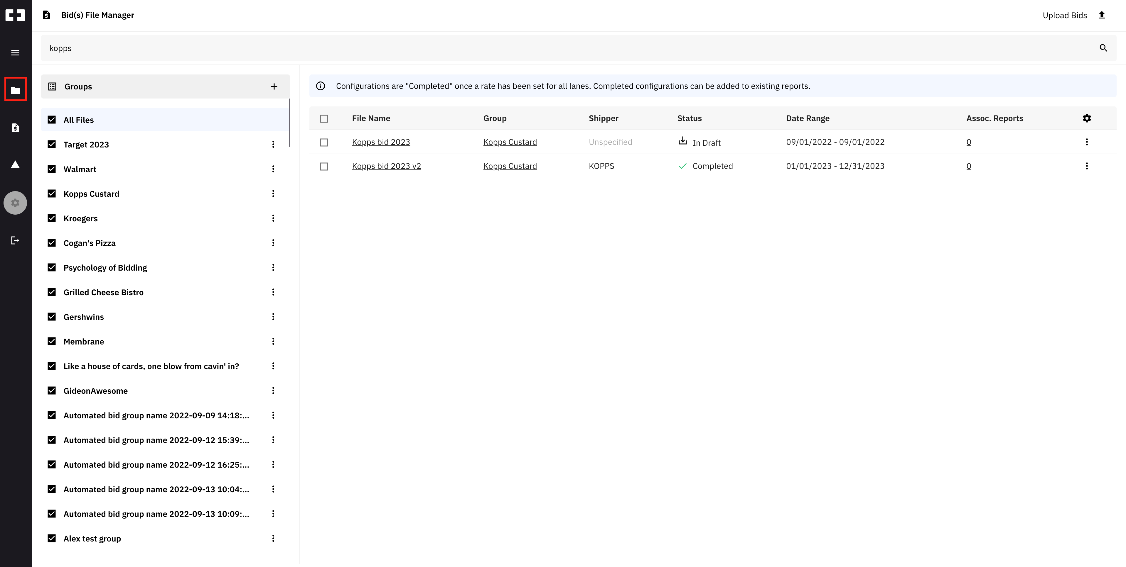 Apply a Bid File to a Report – Optimal Dynamics