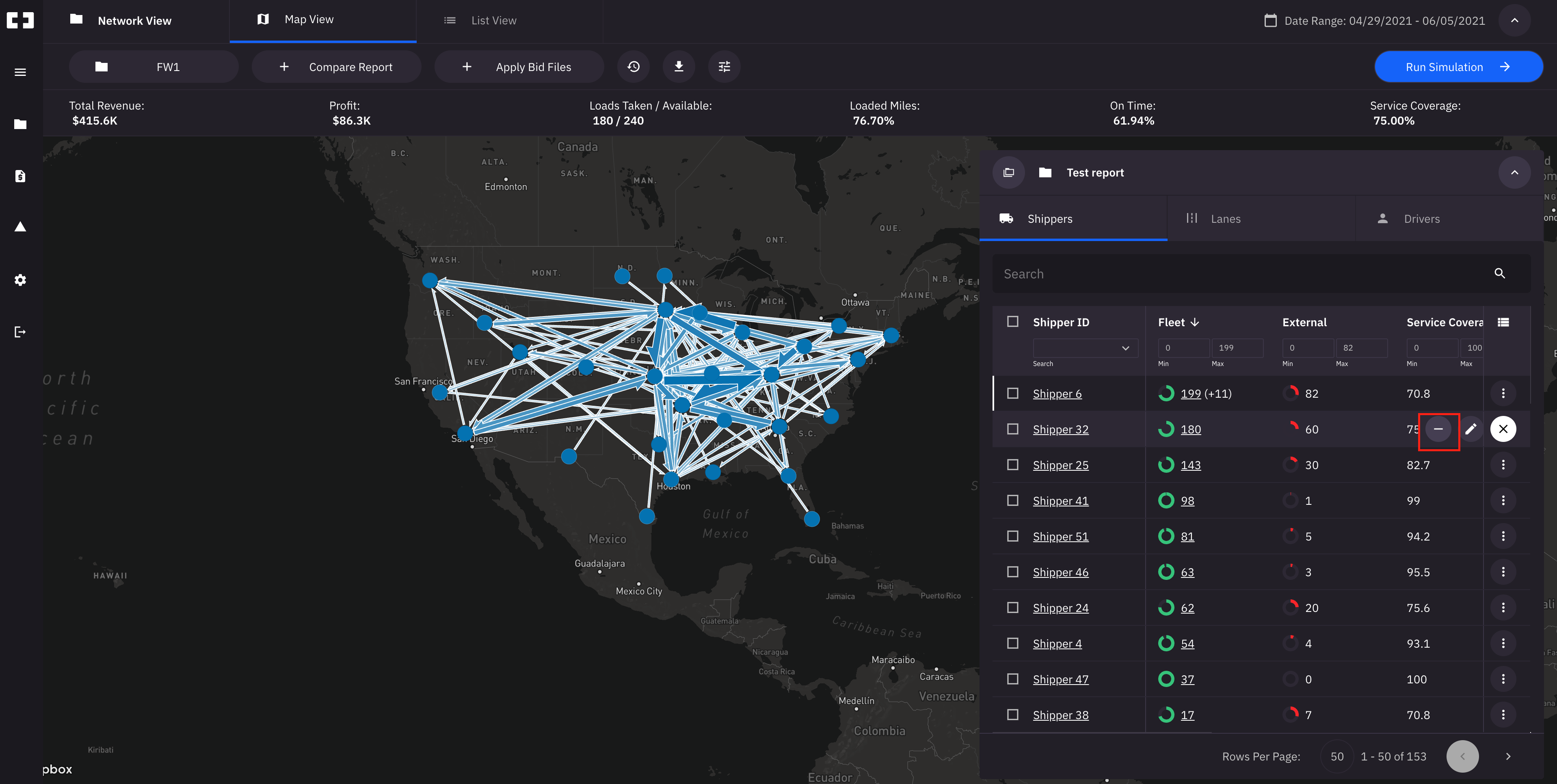 Edit Reports - Shippers & Lanes – Optimal Dynamics