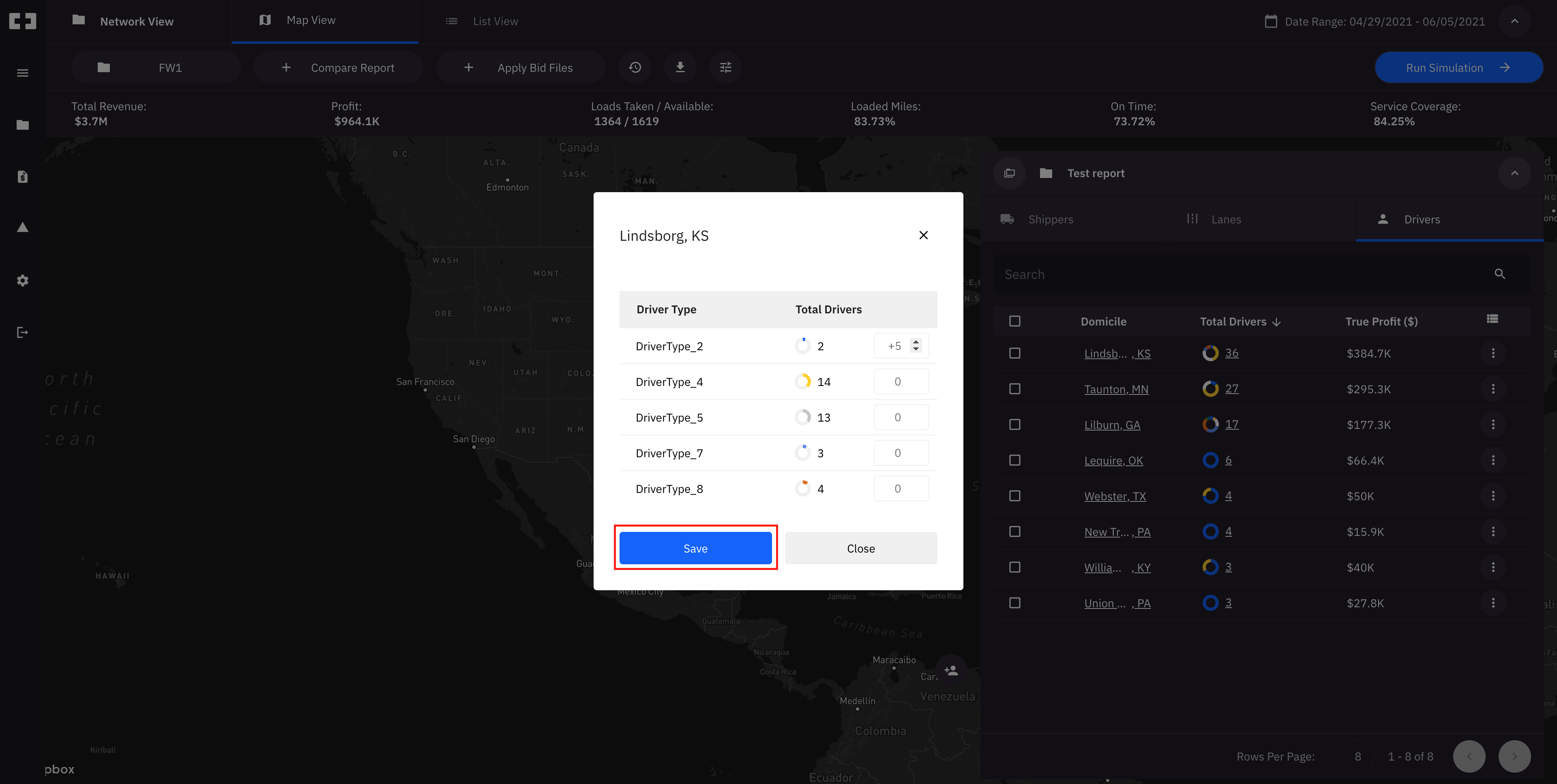 Edit Reports - Drivers & Domiciles – Optimal Dynamics
