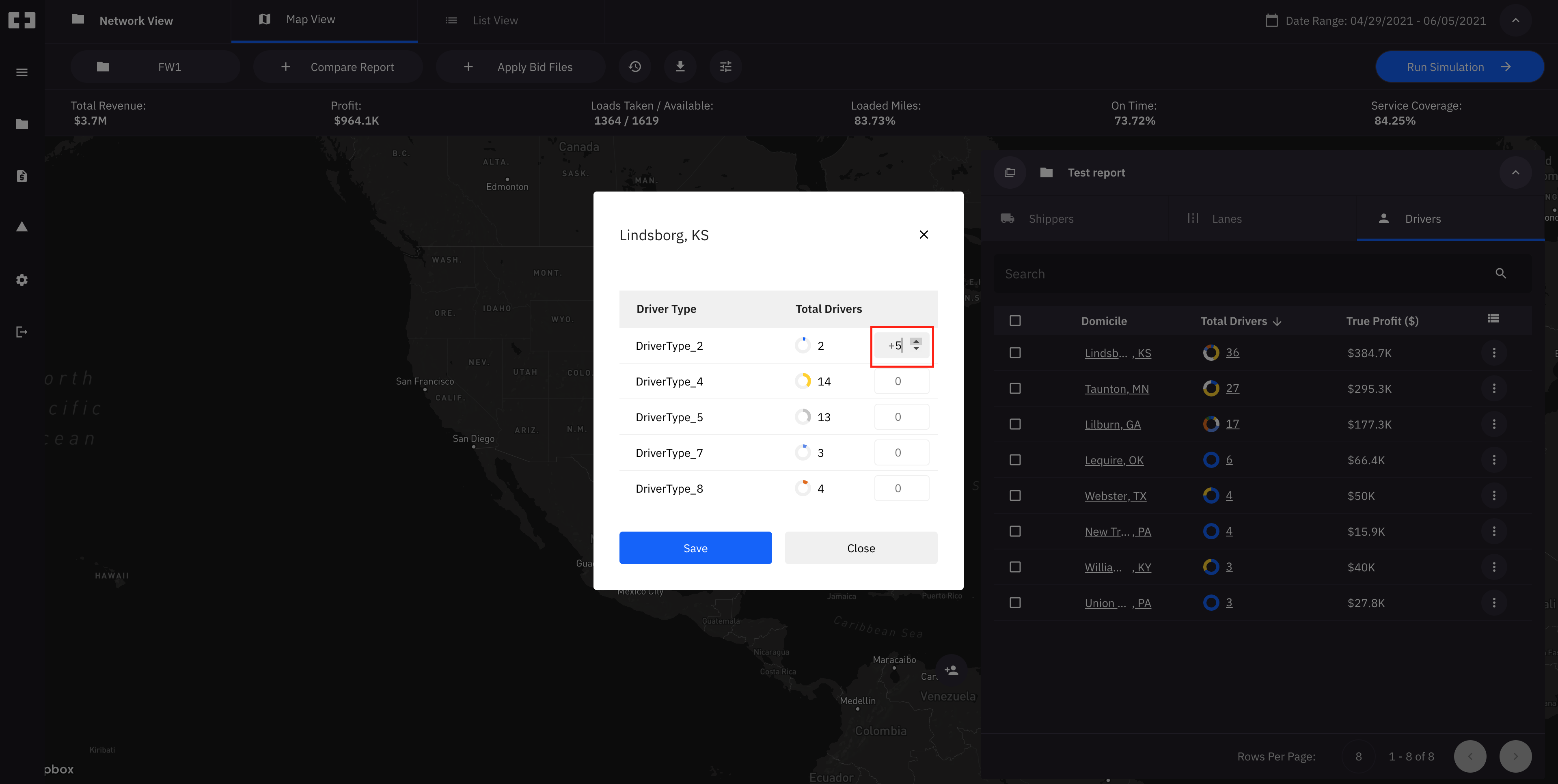 Edit Reports - Drivers & Domiciles – Optimal Dynamics